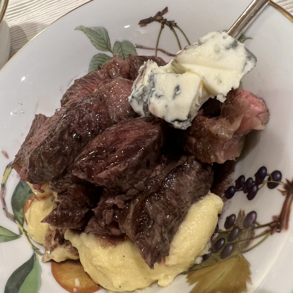 Steak with Roquefort Polenta - Jules of the Kitchen