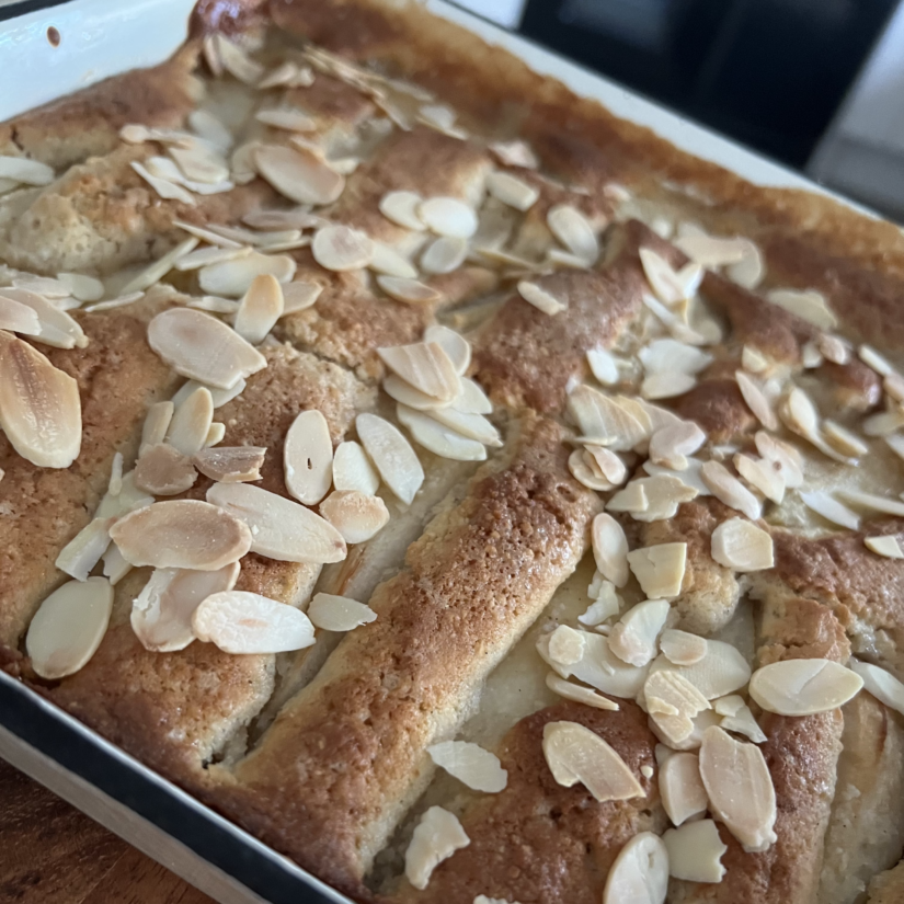 Pear Almond Pudding - Jules of the Kitchen